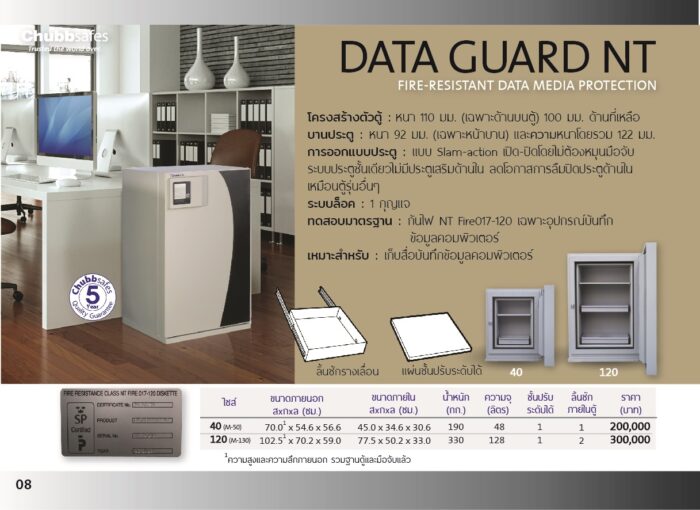ตู้เซฟ Chubb รุ่น Data Guard NT 40 - Chubb Safe Thailand
